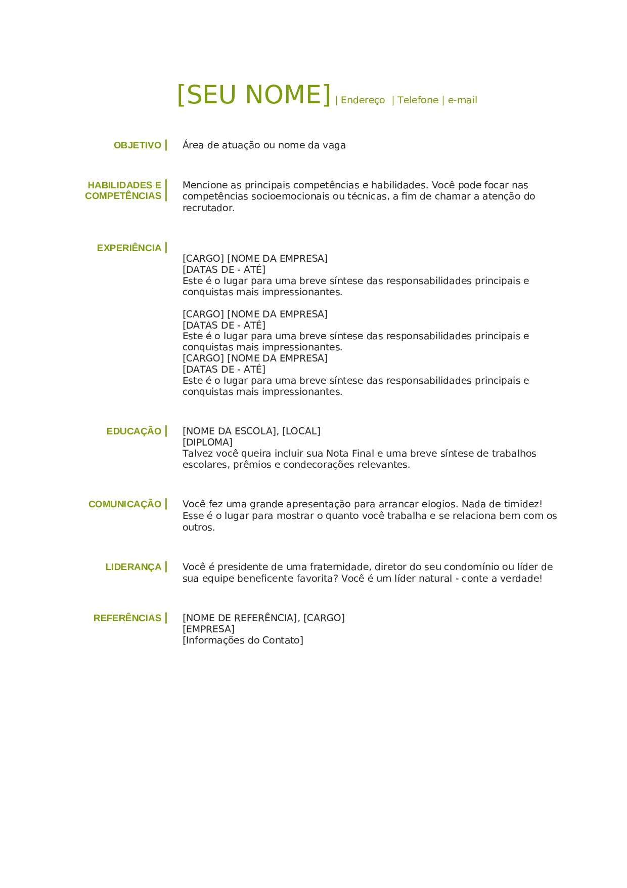 Currículo Pronto para Preencher: 68 Modelos Atualizados em 2025