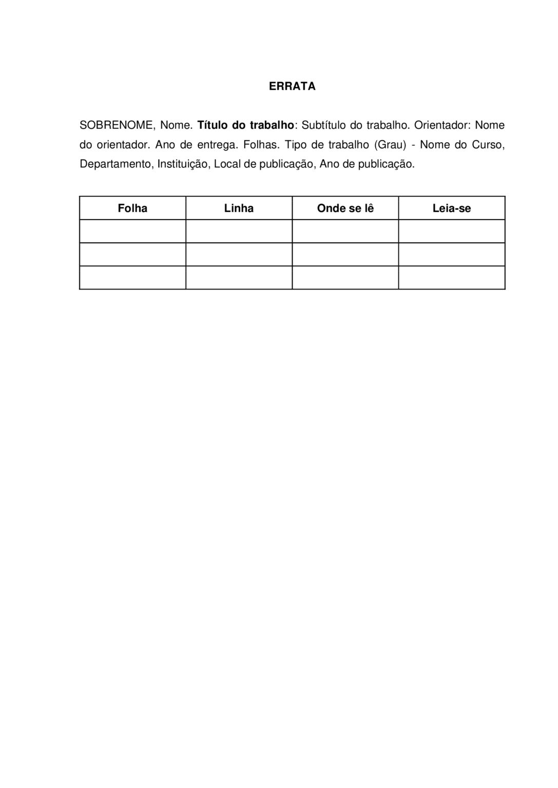 O que é Errata ABNT: como fazer e exemplo
