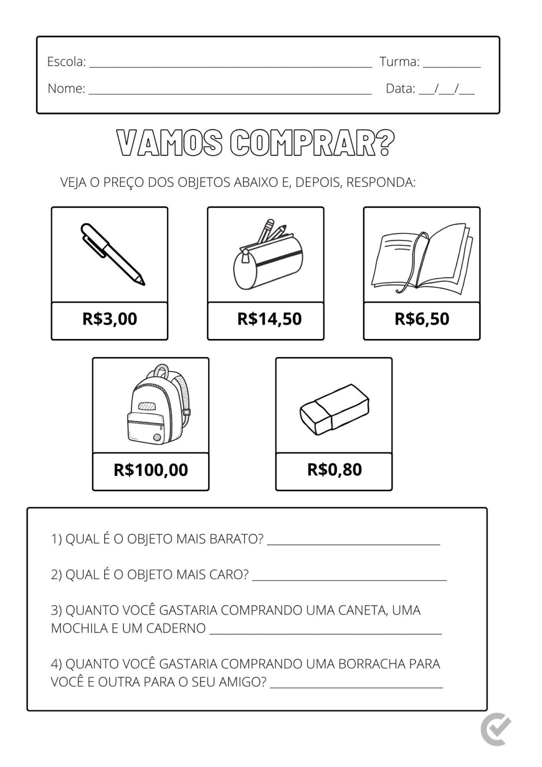 Atividades de matemática 2º ano para imprimir