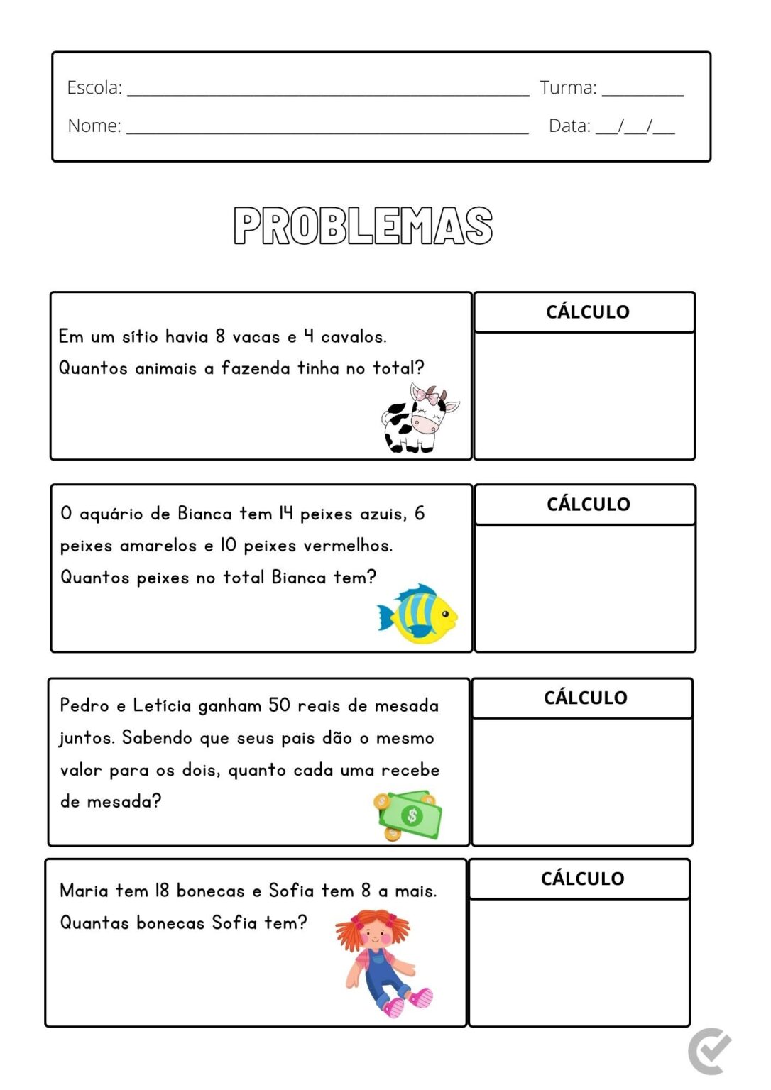 Atividades de matemática 2º ano para imprimir