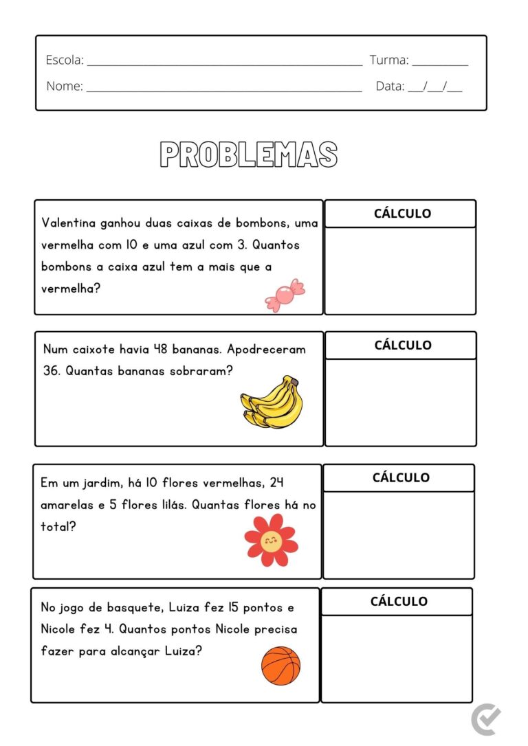 Atividades de matemática 2º ano para imprimir