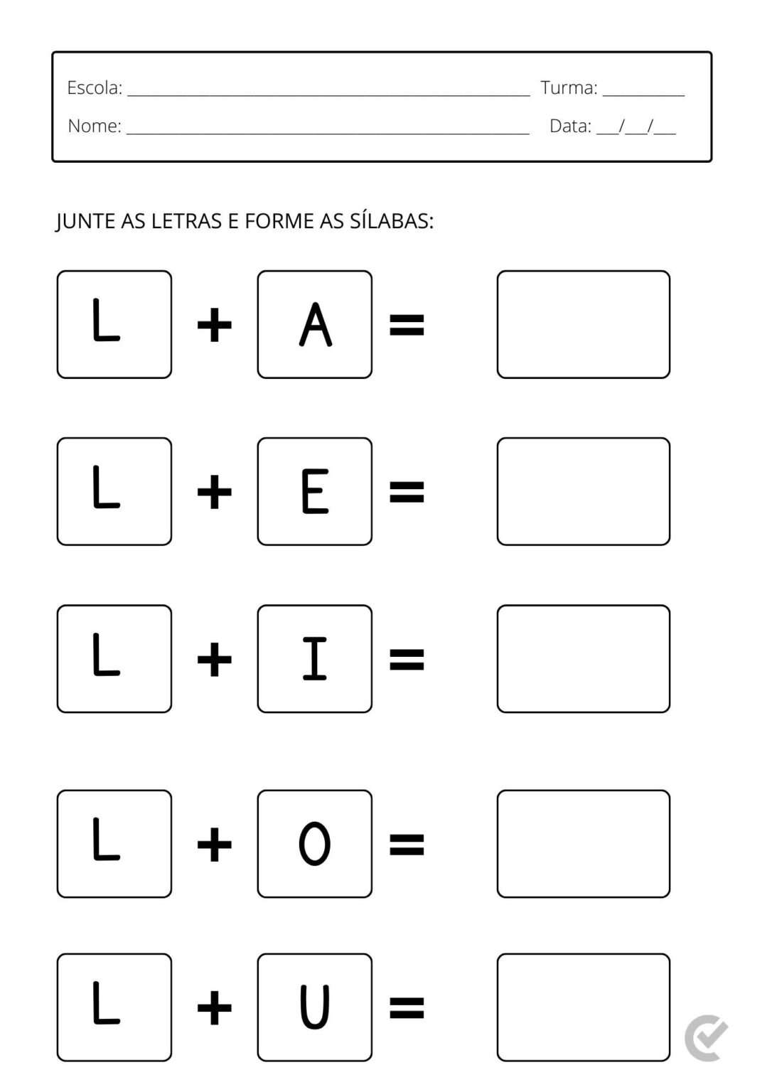 Atividades para a criança aprender a ler