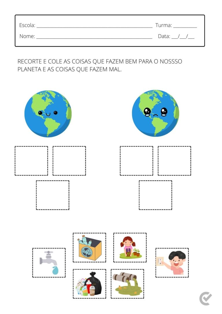 Atividades sobre o meio ambiente de Educação Infantil