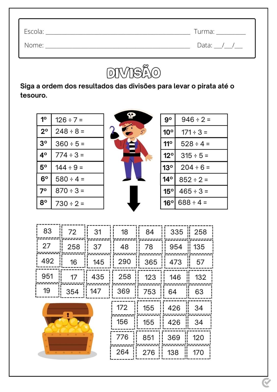 BLOG PROFESSOR ZEZINHO: Atividades de divisão 4º ano para imprimir