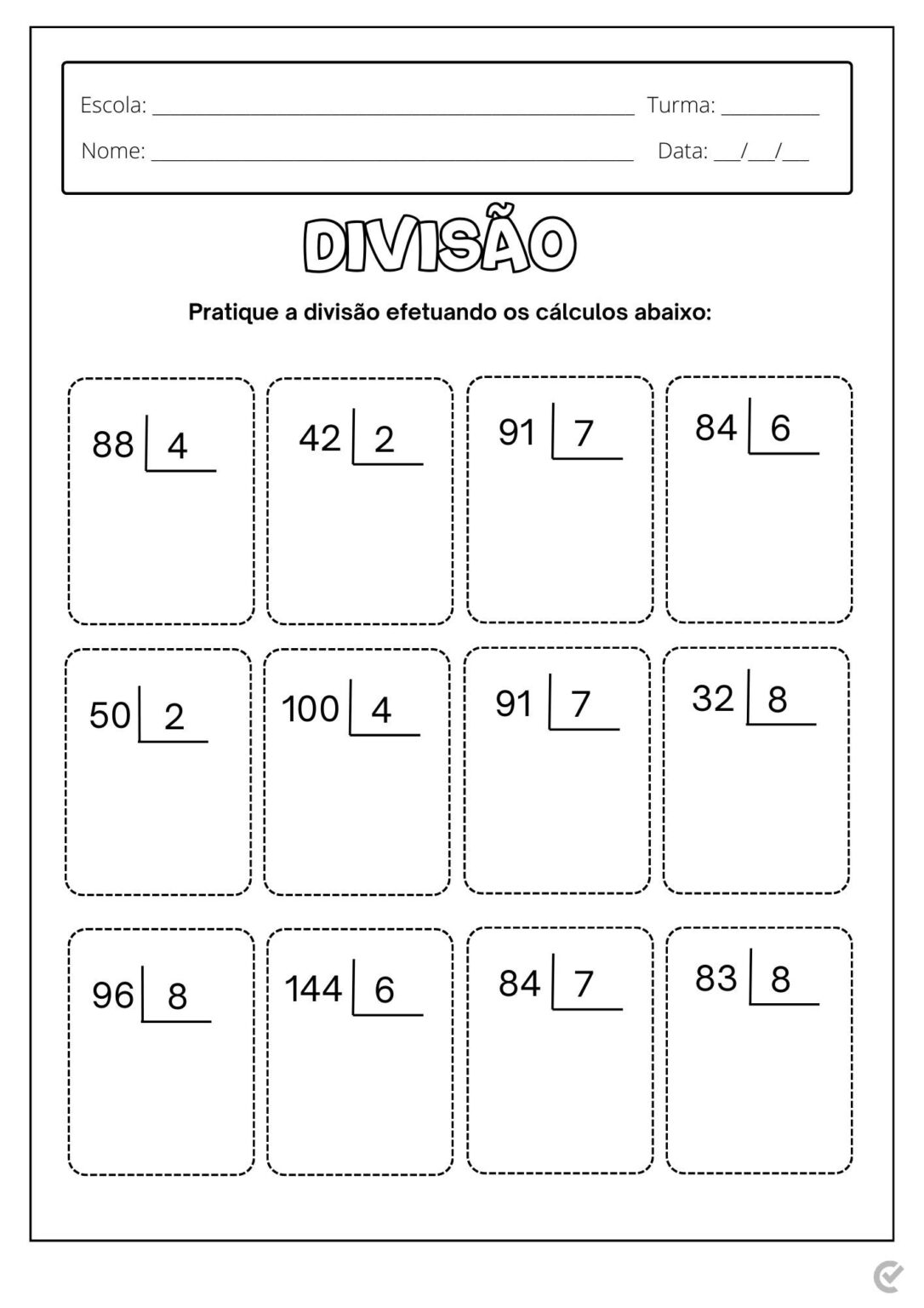 BLOG PROFESSOR ZEZINHO: Atividades de divisão 4º ano para imprimir