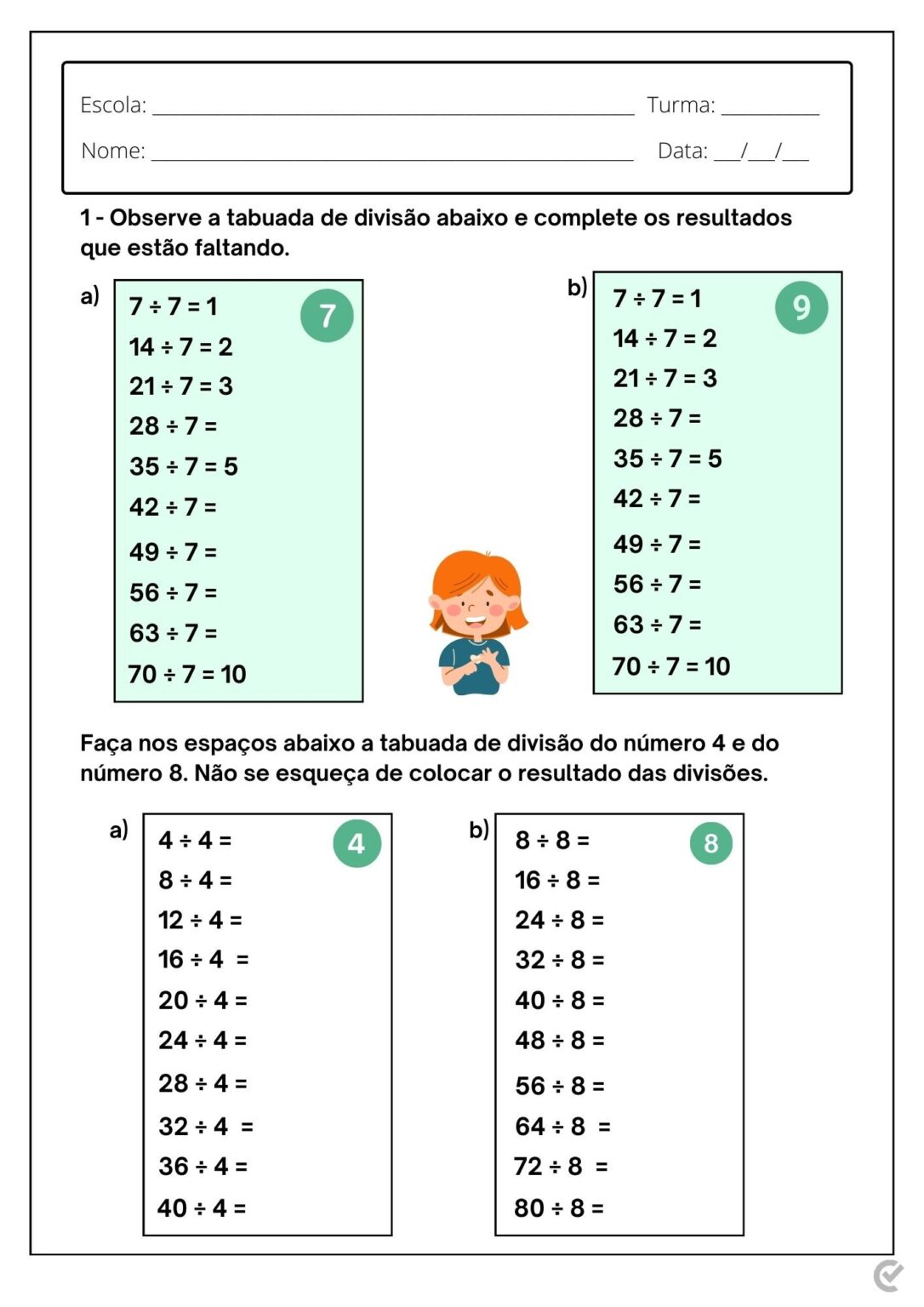 BLOG PROFESSOR ZEZINHO: Atividades de divisão 4º ano para imprimir