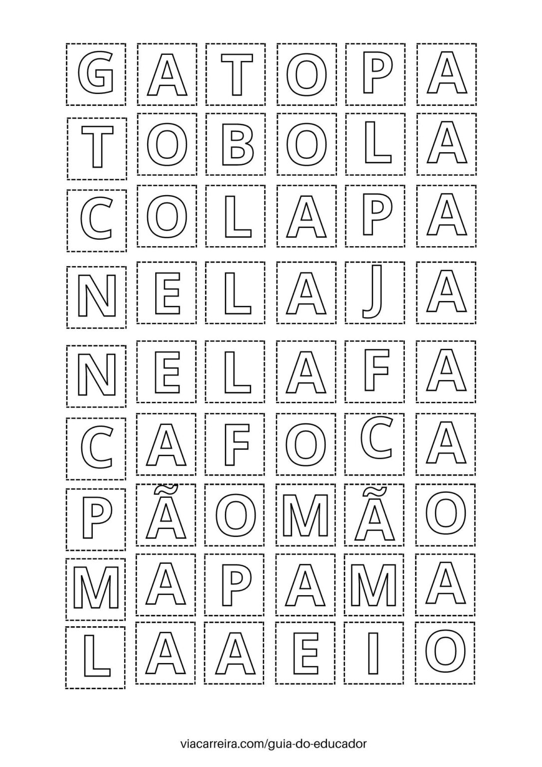 Jogo Troca Letras para alfabetizar