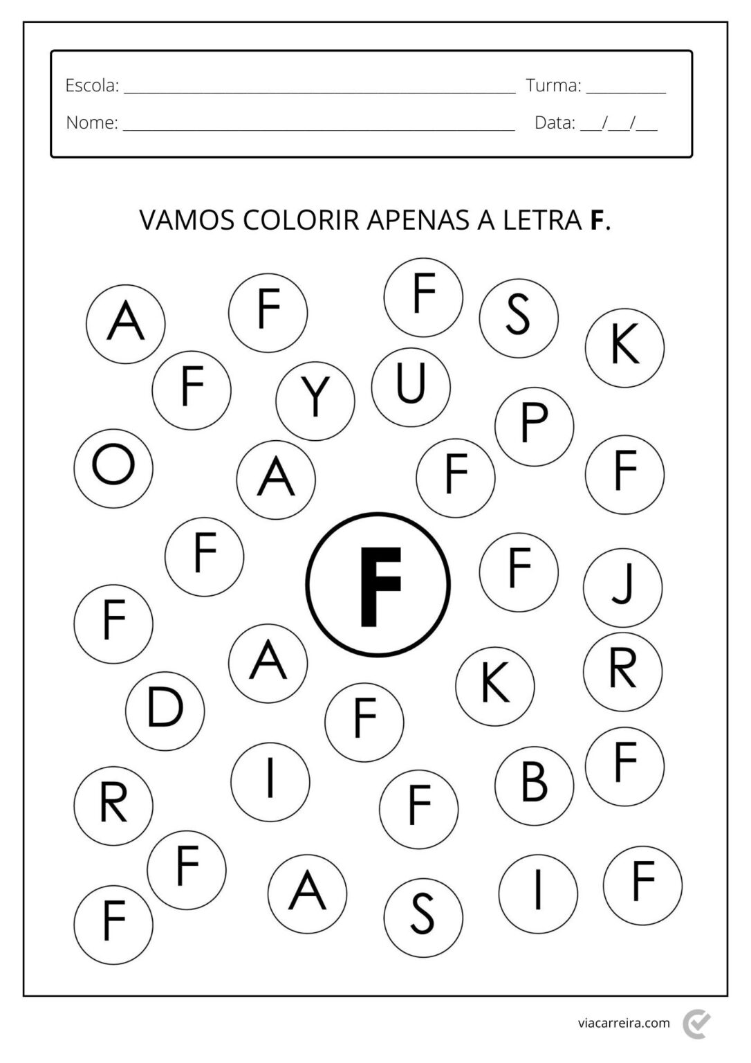 Atividades com a letra F para imprimir