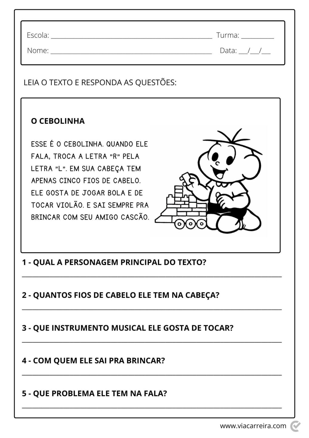 Atividades de Interpretação de Texto para 2º Ano Fundamental