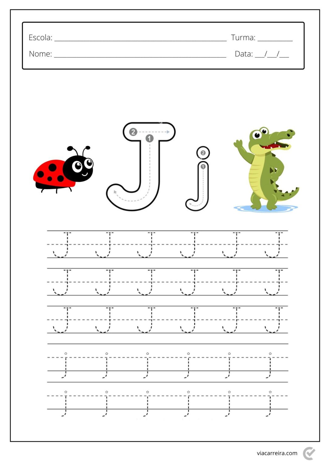 Atividades com a letra J para imprimir